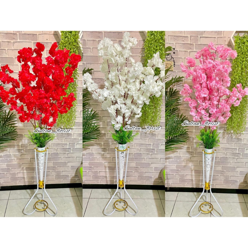 Jual BUNGA SUDUT SAKURA BLOSSOM JUMBO TERBARU POT PUTIH COD | Shopee ...