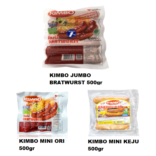 Jual Kimbo Sosis Jumbo Bratwurst/Mini Ori/Mini Keju 500gr | Shopee ...