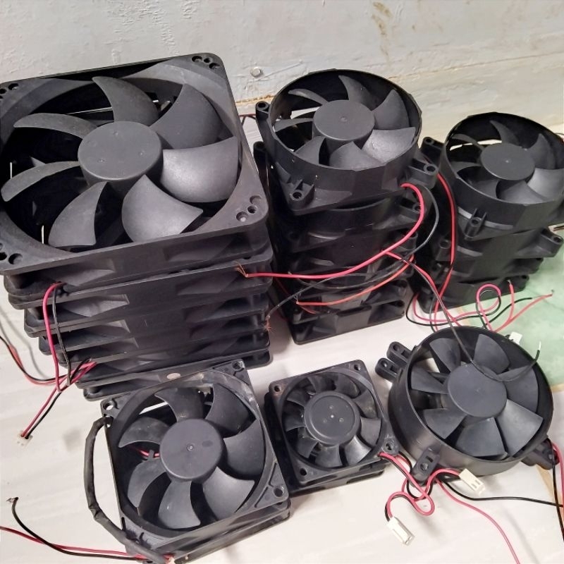 Jual Kipas Cooling Fan 12V bekas PSU komputer ukuran 6x6 cm, 8x8 cm ...