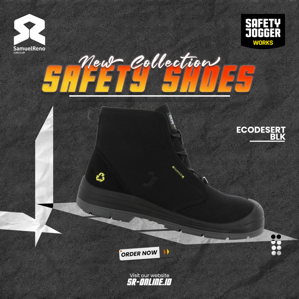 Jual SEPATU SAFETY JOGGER ECODESERT BLACK S1P MID | Shopee Indonesia
