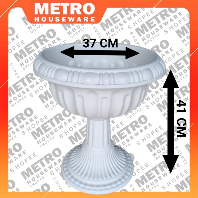 Jual POT BUNGA CLASSIC WARNA PUTIH GAYA EROPA KLASIK TINGGI PIALA UNTUK ...