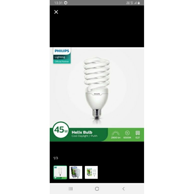 Jual Lampu philips Helix 45w 45 watt Spiral | Shopee Indonesia