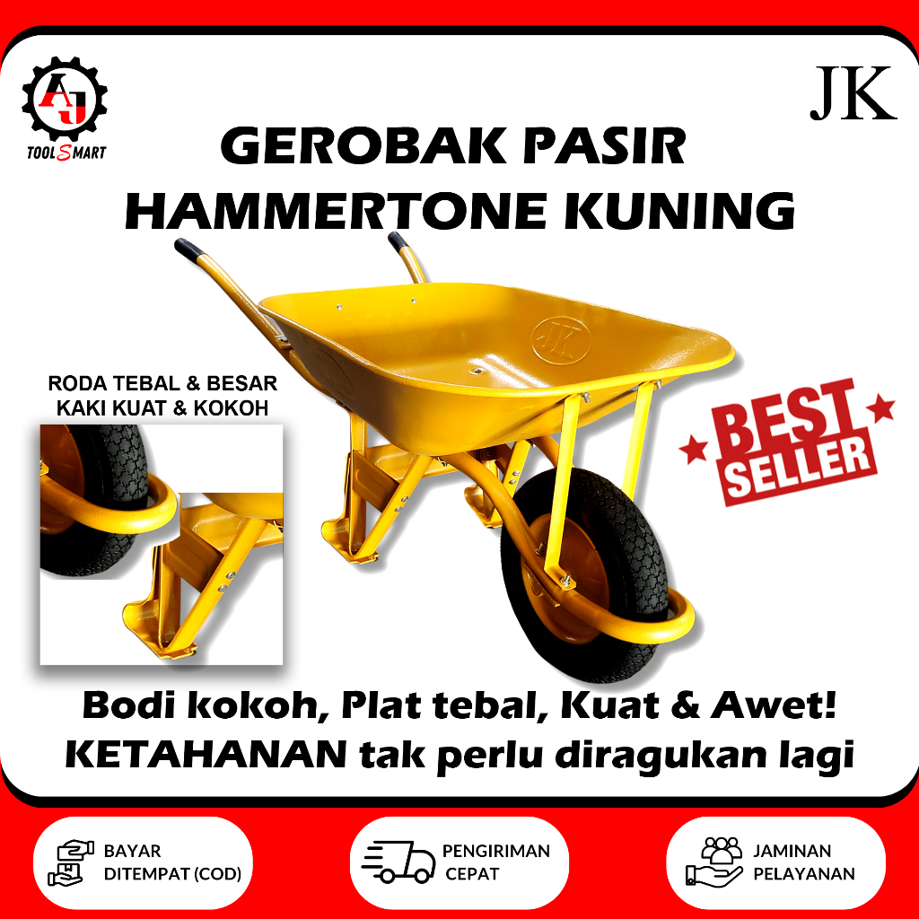 Jual Gerobak Sorong Pasir Kuning dan Hitam JK/ Troli Dorong Cor Semen ...