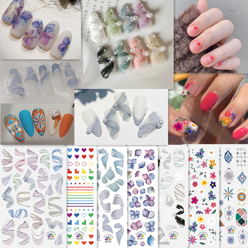 Jual Alobeauty - STIKER KUKU NAIL ART STICKER [FLOWER / RIBBON / FRENCH ...