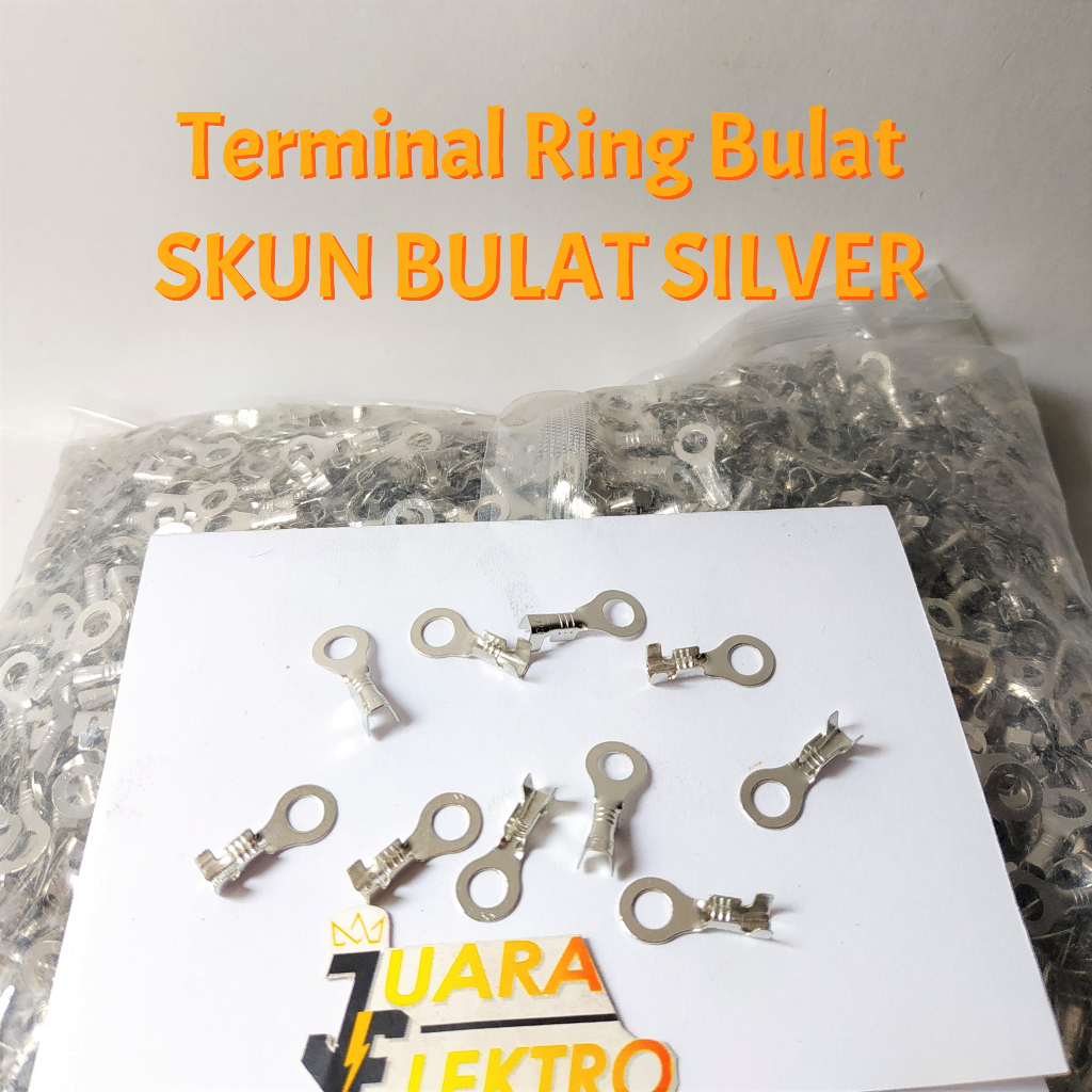 Jual (10 PCS) Terminal Ring Bulat SKUN BULAT SILVER | Terminal Skun ...