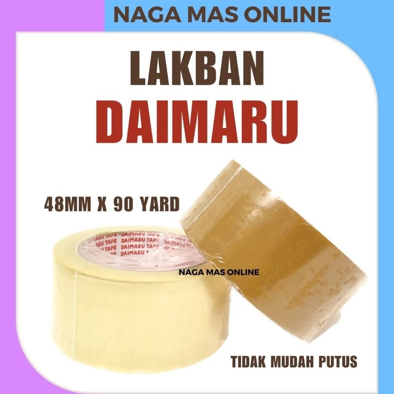 Jual DAIMARU TAPE BENING COKLAT / LAKBAN DAIMARU BENING COKLAT / ISOLASI 48 MM x 90 YARD ...
