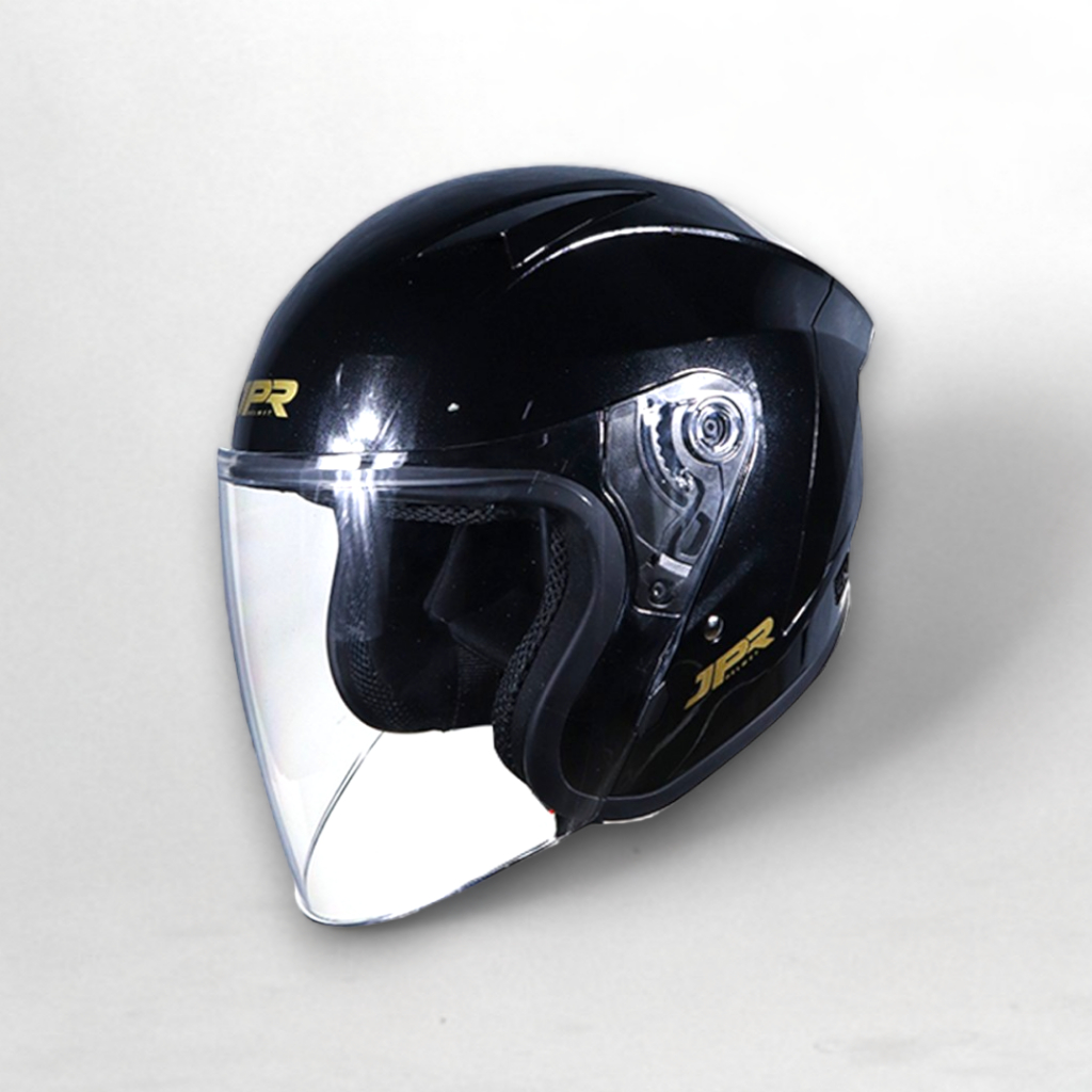 Jual Helm JPR RR15 Solid HITAM GLOSSY Helm Half Face SNI | Shopee Indonesia
