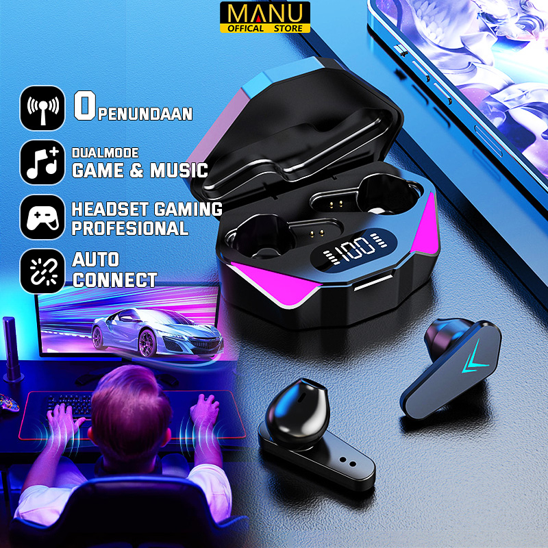 Jual 【HOT PROMOTE】Manu Gaming TWS X15 Headset Gaming Bluetooth Headset ...