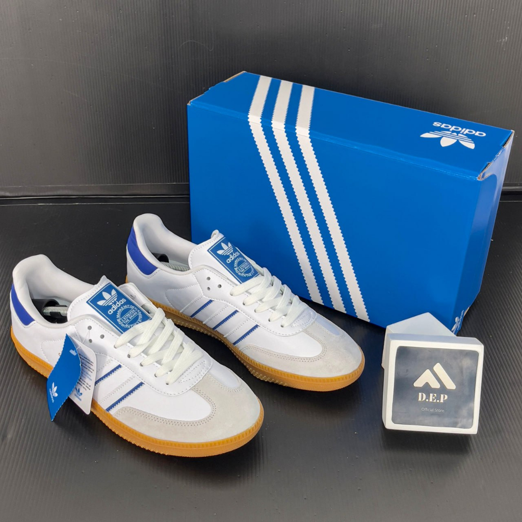 Jual Sepatu ADI Samba Vegan White Lucid Blue Gum | Shopee Indonesia