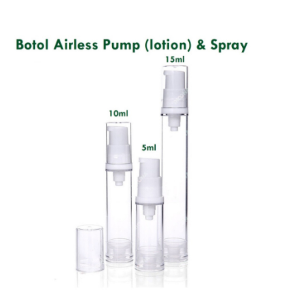 Jual Botol Airless Pump Spray Botol Lotion 5ml 10ml 15ml | Shopee Indonesia