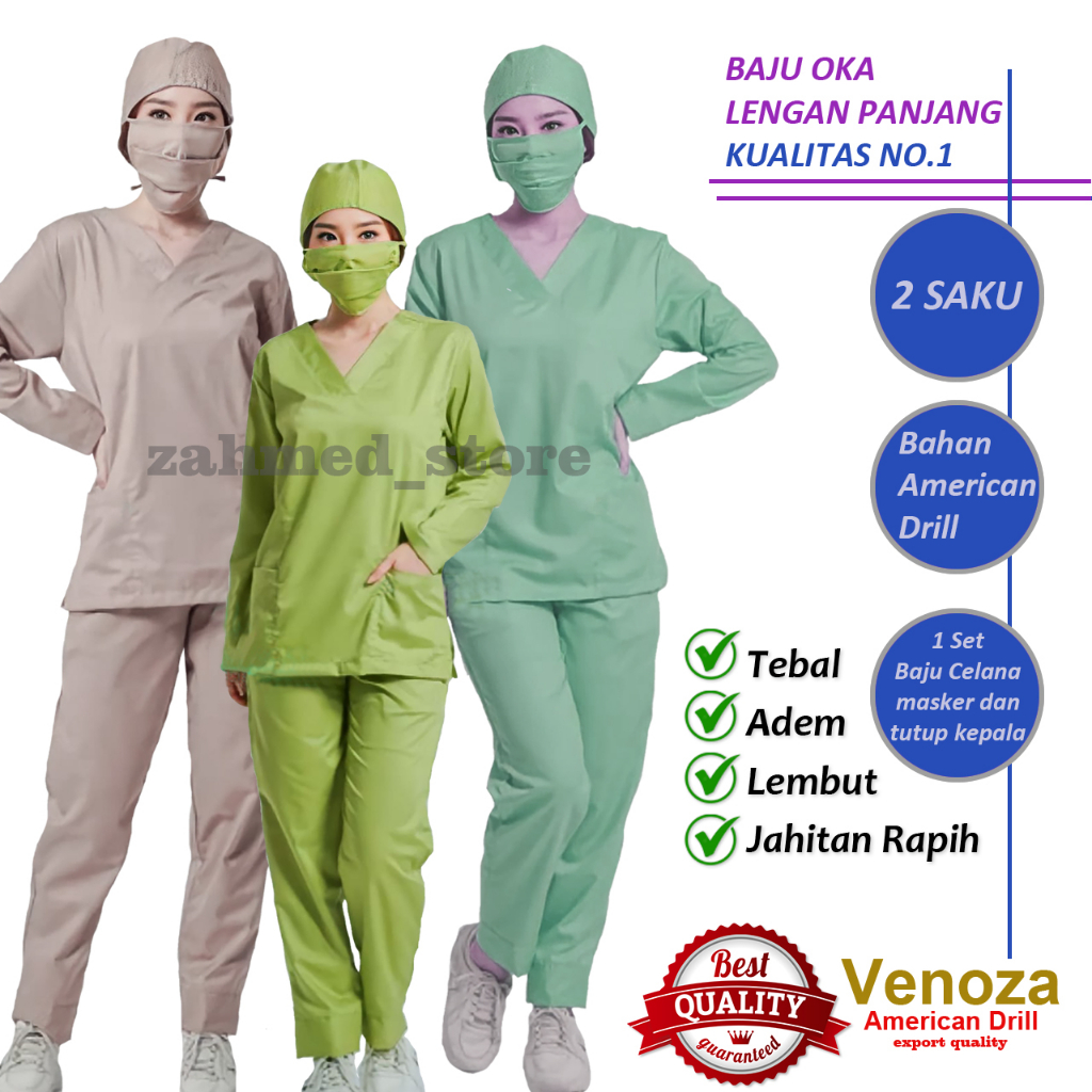 Jual baju ok / baju oka / seragam perawat / baju perawat / scrub oka ...