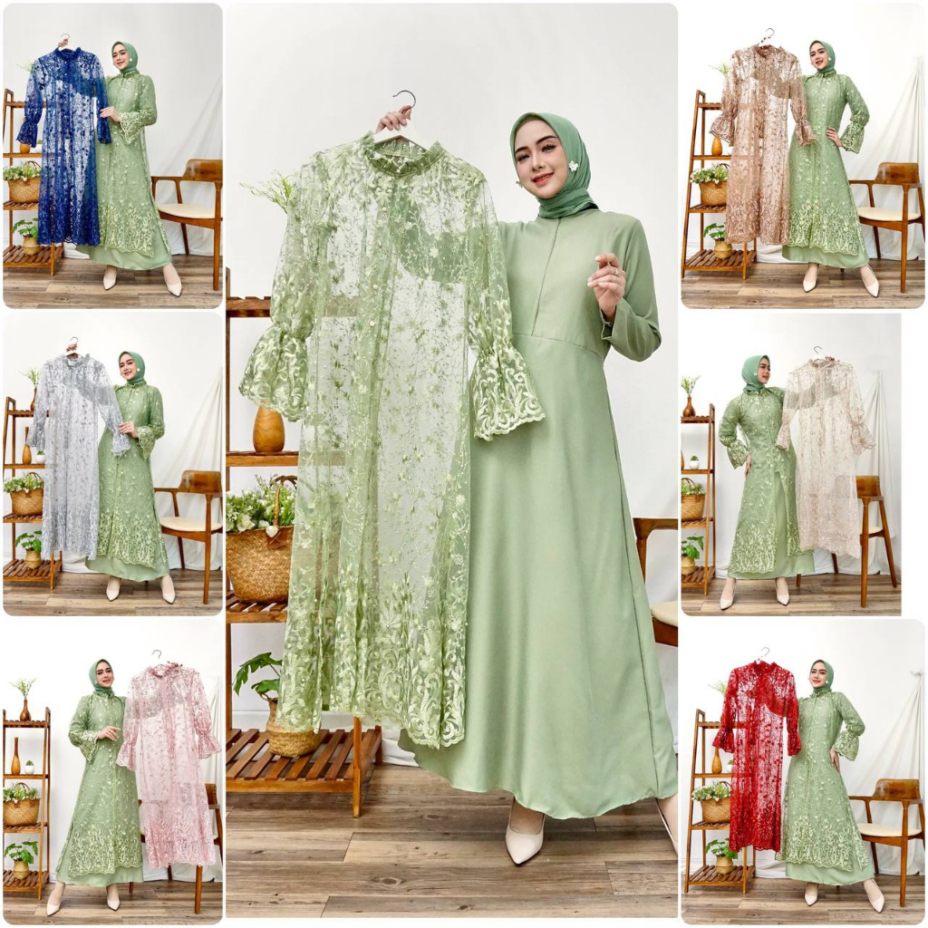 Jual (Jamin RealPict) OUTER Amanda Busui Brukat Tile Bordir / Lace ...