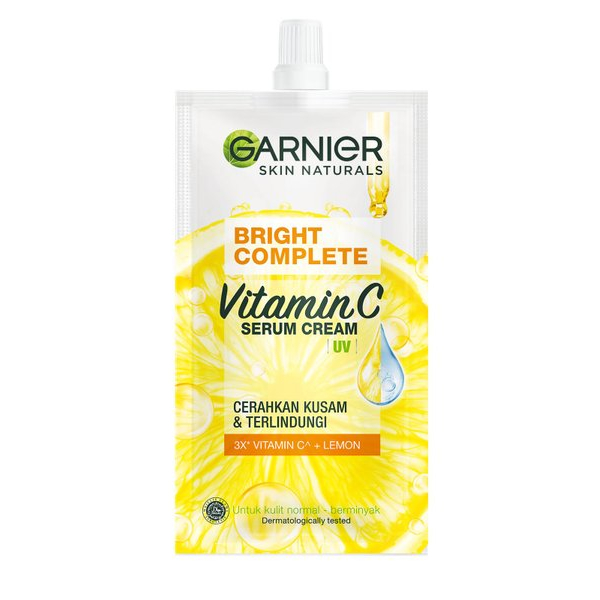 Jual Garnier Bright Complete Vitamin C Serum Cream UV - Sachet 7ml | Shopee Indonesia