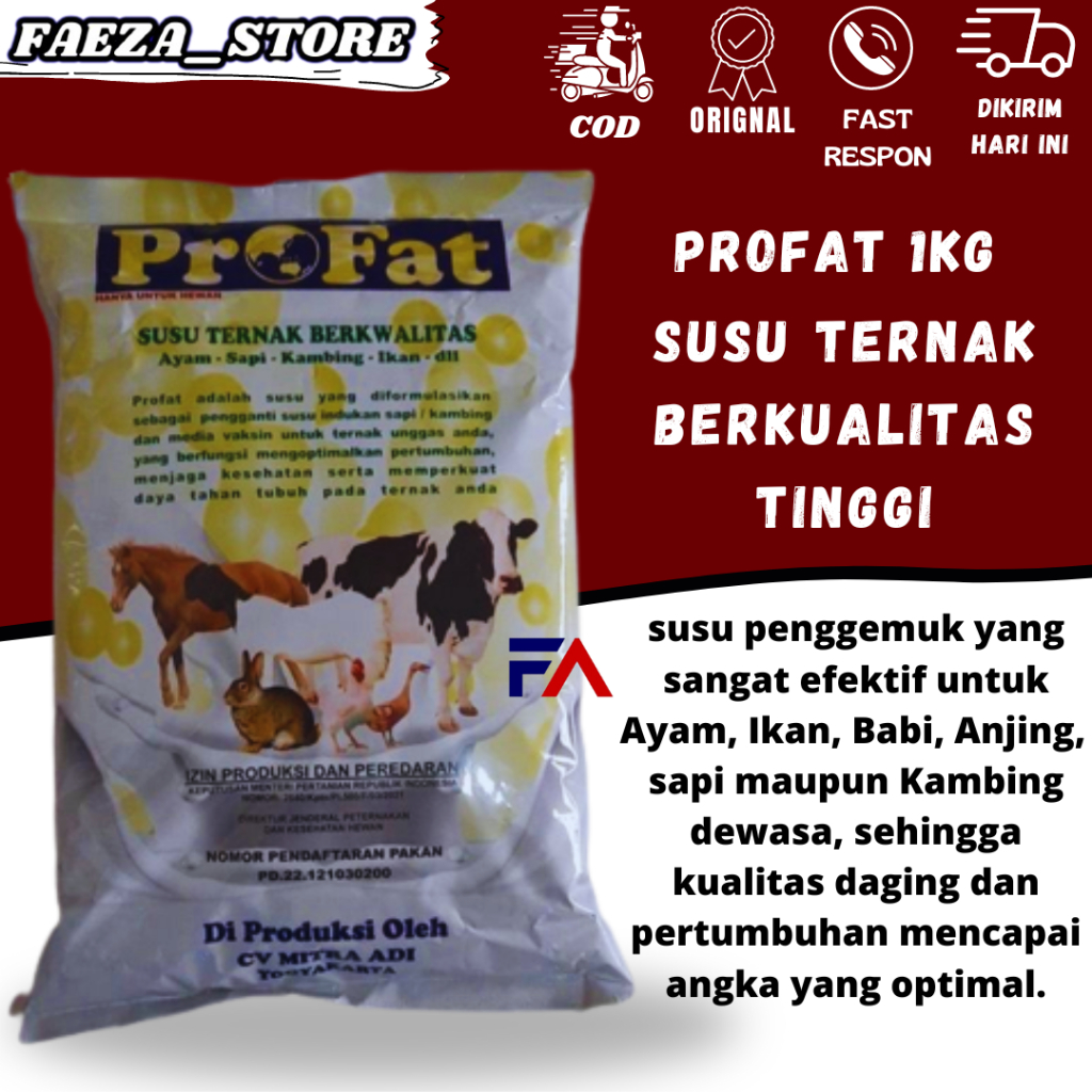 Jual PROFAT Susu Ternak Berkualitas Susu Skim Pengantin susu Induk FAEZA_STORE | Shopee Indonesia