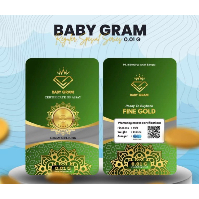 Jual Baby Gram 0,01 Gram Emas Mini Logam Mulia 24 Karat Jaminan Asli ...
