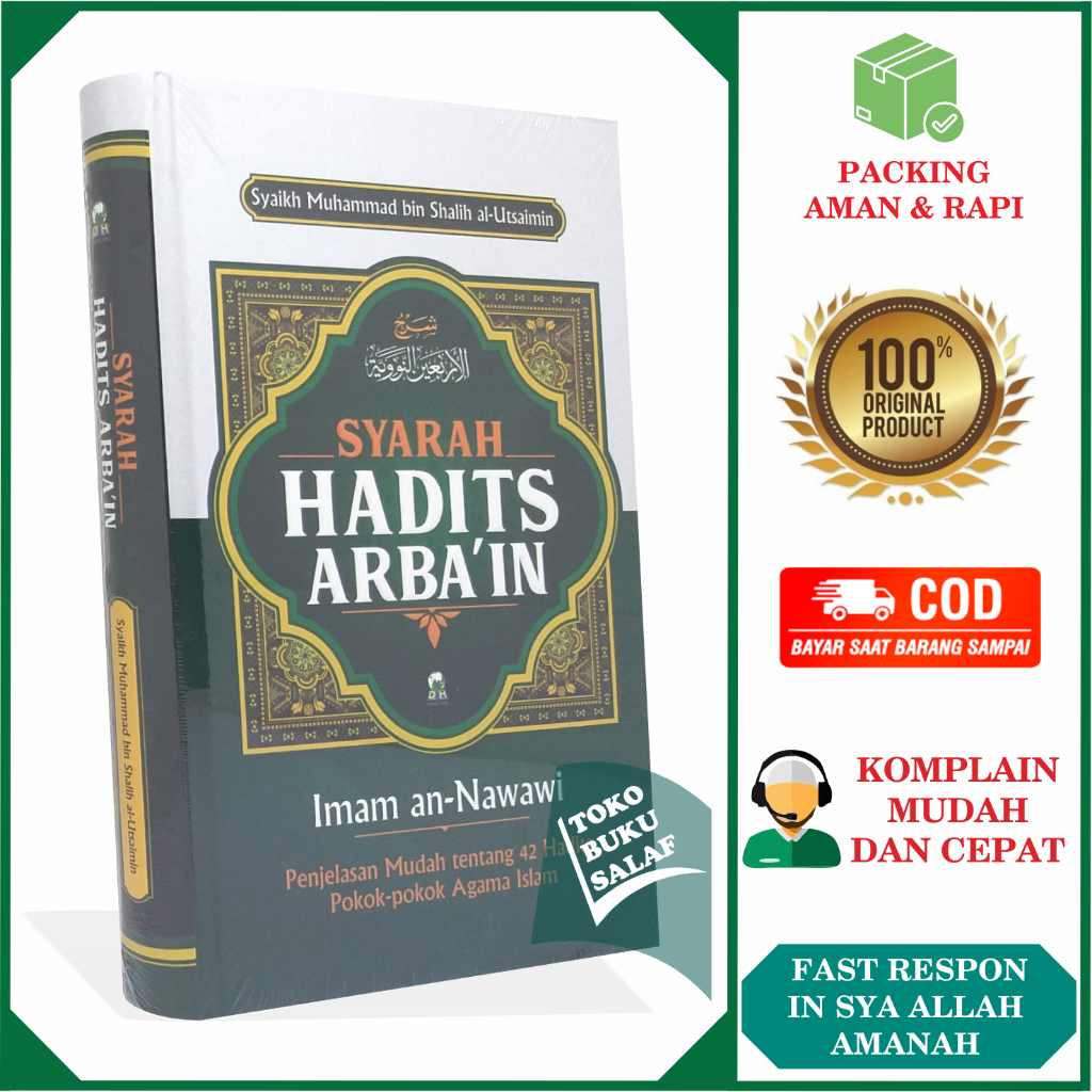 Jual Syarah Hadits Arbain COVER HIJAU Pensyarah Syaikh Al-Utsaimin ...