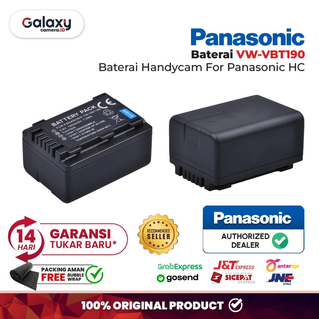 Jual Battery VW-VBT190 for Panasonic HC Series VW VBT190 Baterai ...