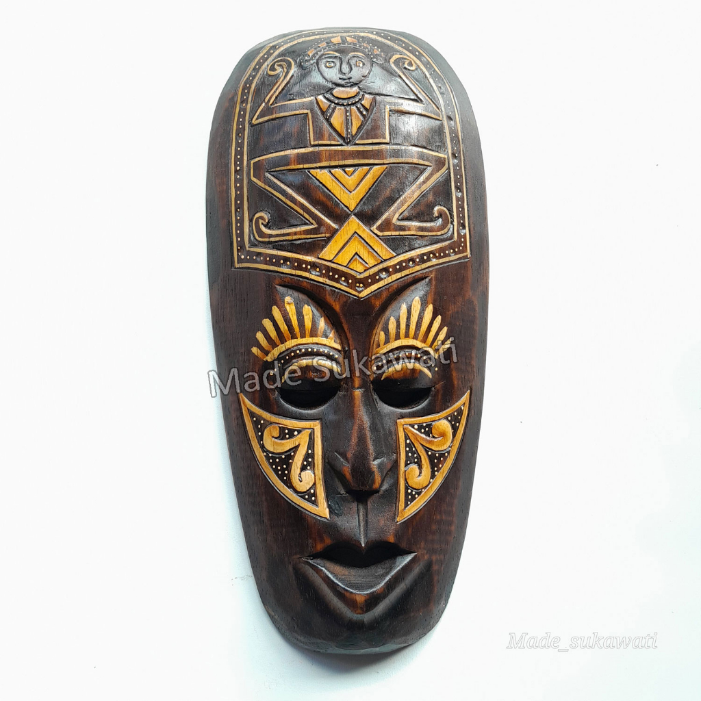 Jual Kerajinan Hiasan dinding topeng asmat 30cm dekorasi lukis antik ...