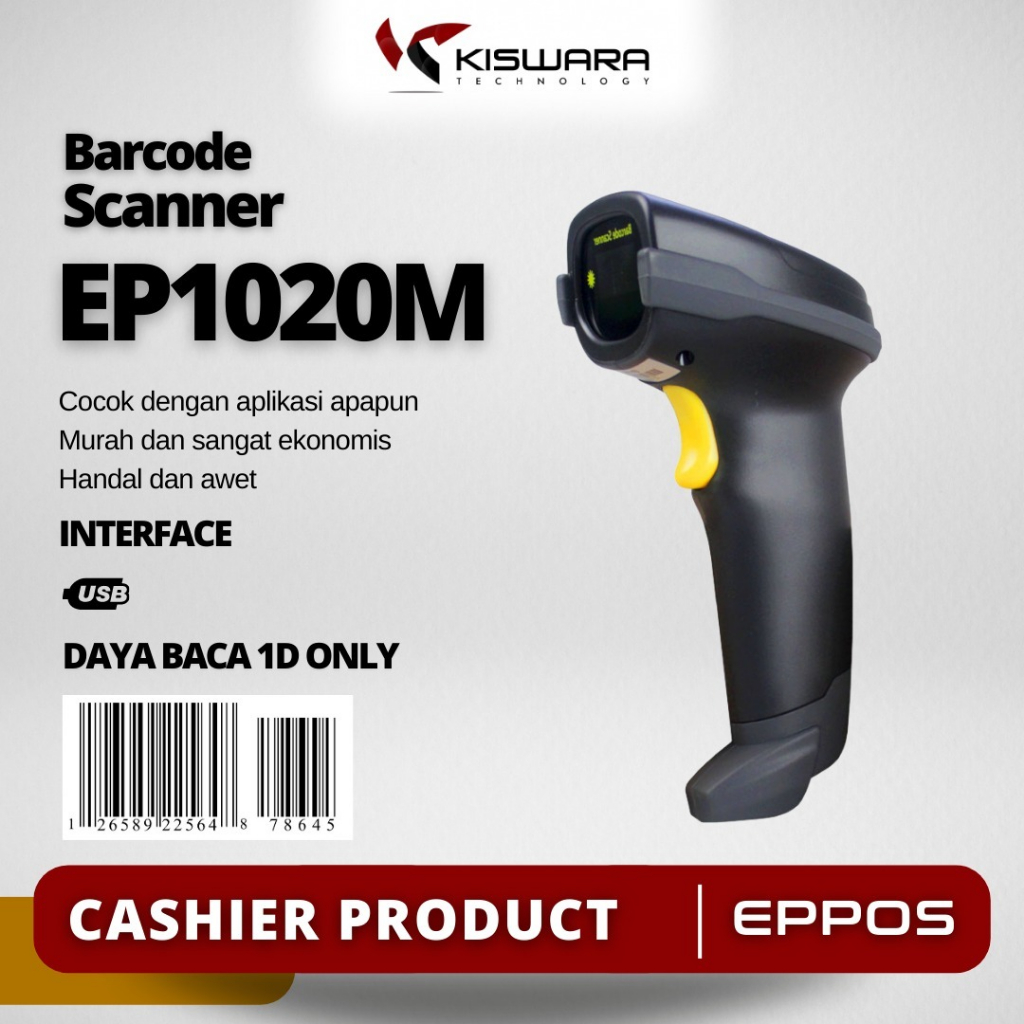Jual Barcode Scanner 1D Garis-Garis EPPOS - EP1020M Murah | Shopee ...