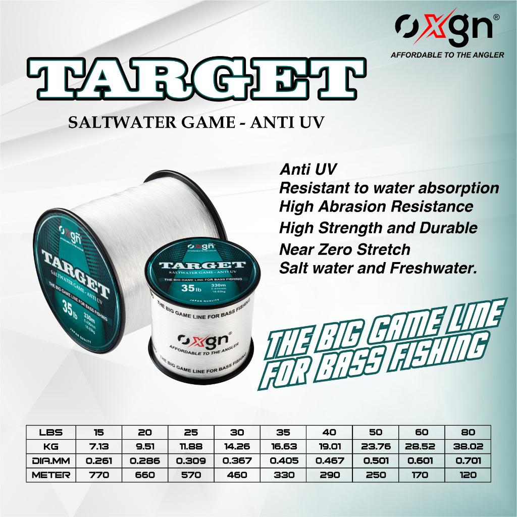 Jual SENAR PANCING NILON MONOFILAMENT OXGN TARGET | 15, 20, 25, 30, 35 ...