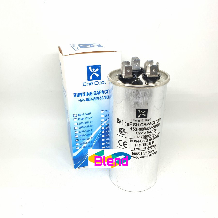 Jual Kapasitor AC 45+1,5 uf 3 Soket/Running Capacitor-Kapacitor 45+1,5uf | Shopee Indonesia