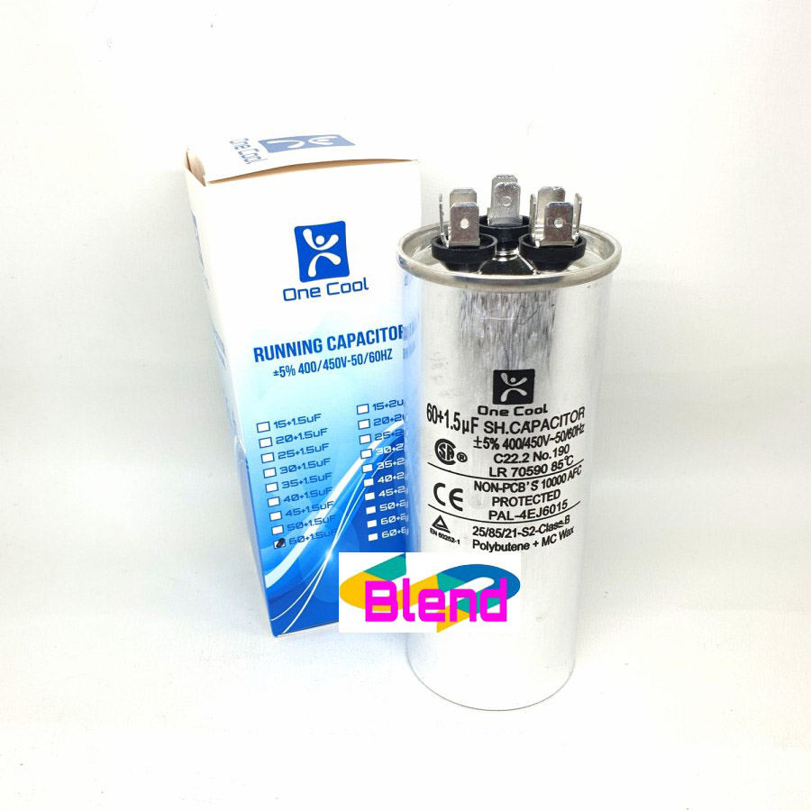 Jual Kapasitor AC 60+1,5 uf 3 Soket/Running Capacitor-Kapacitor 60+1,5uf | Shopee Indonesia