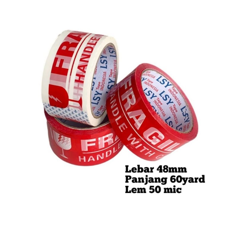 Jual lakban fragile full merah & putih 48mm x 60yard ( CBM ) | Shopee ...