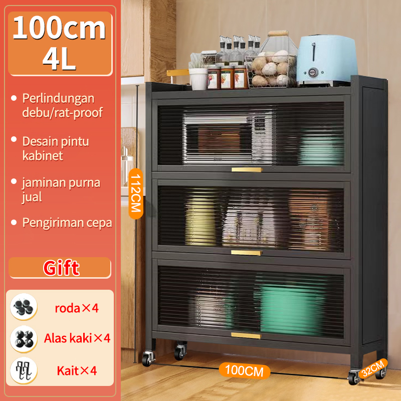 Jual 4/5 Lapisan Rak Lemari Dapur Oven Microwave Rak Multi-layer Dapur Rak Dapur Serbaguna ...