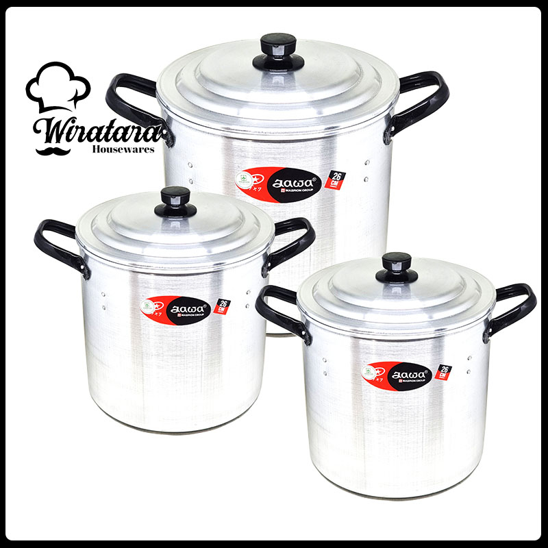 Jual Maspion Panci Dandang Nasi Tinggi + Tutup Aluminium 22-24-26-28cm ...
