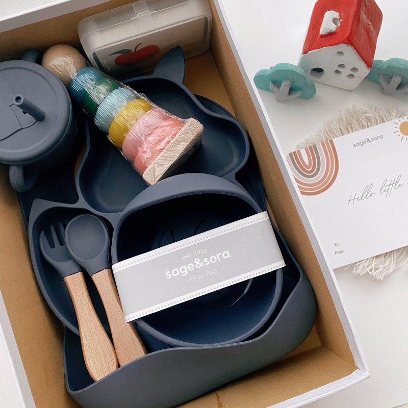 Jual sage&sora NORDIC SET - gift set isi 7 pcs silicone dining / alat ...