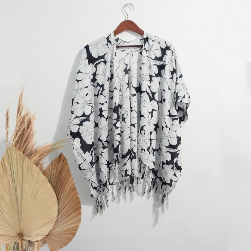 Jual Outer / Cardigan Rumbai Motif Akar dan Bunga / kardigan wanita ...