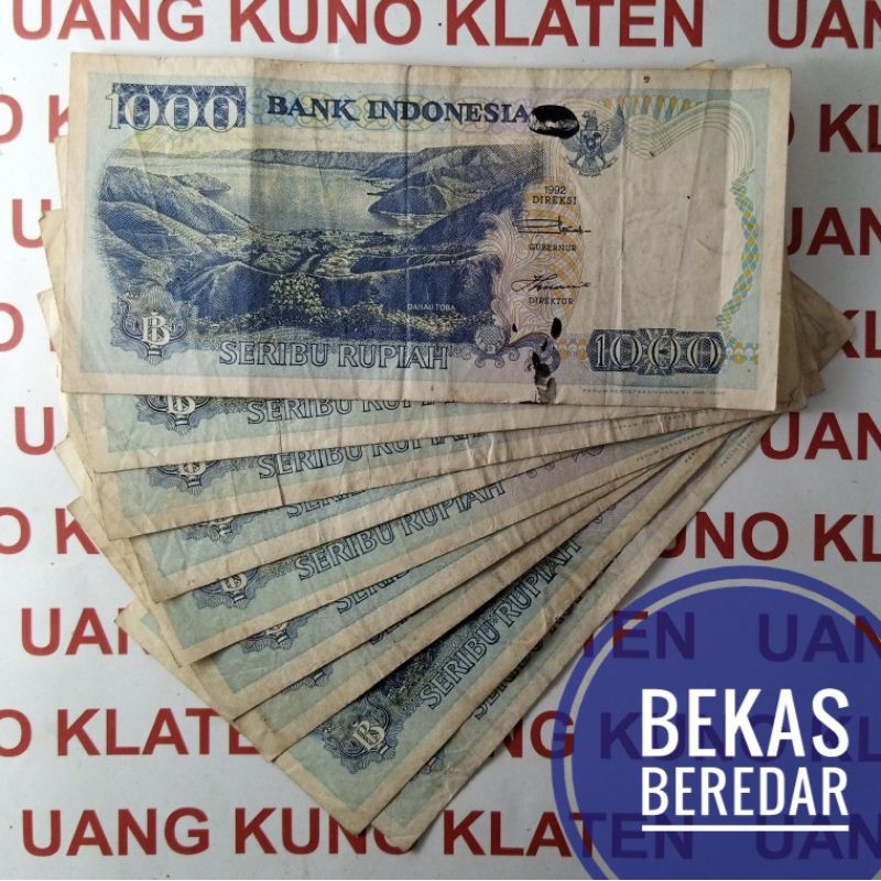 Jual Asli Bekas 1000 Rupiah Tahun 1992 Lompat Batu Nias Rp 1.000 Danau ...