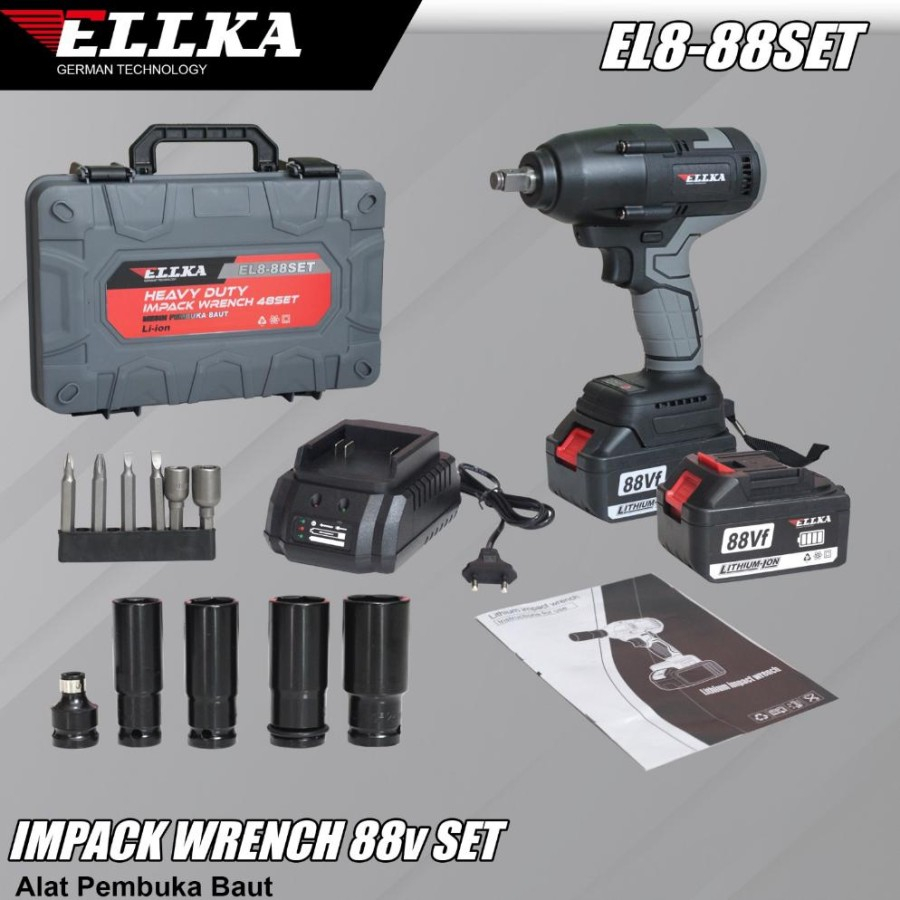 Jual Promo!!!! Impact Wrench 88volt 88Hd Batrai 2 Pcs MESIN BOR TANGAN ...