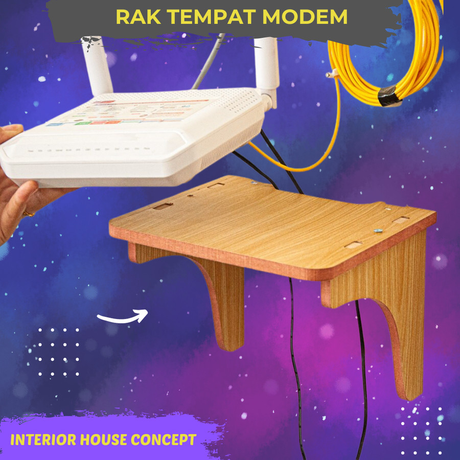 Jual Rak Modem Dinding Wifi Router Gantung Rak Tempat Modem Remote TV ...