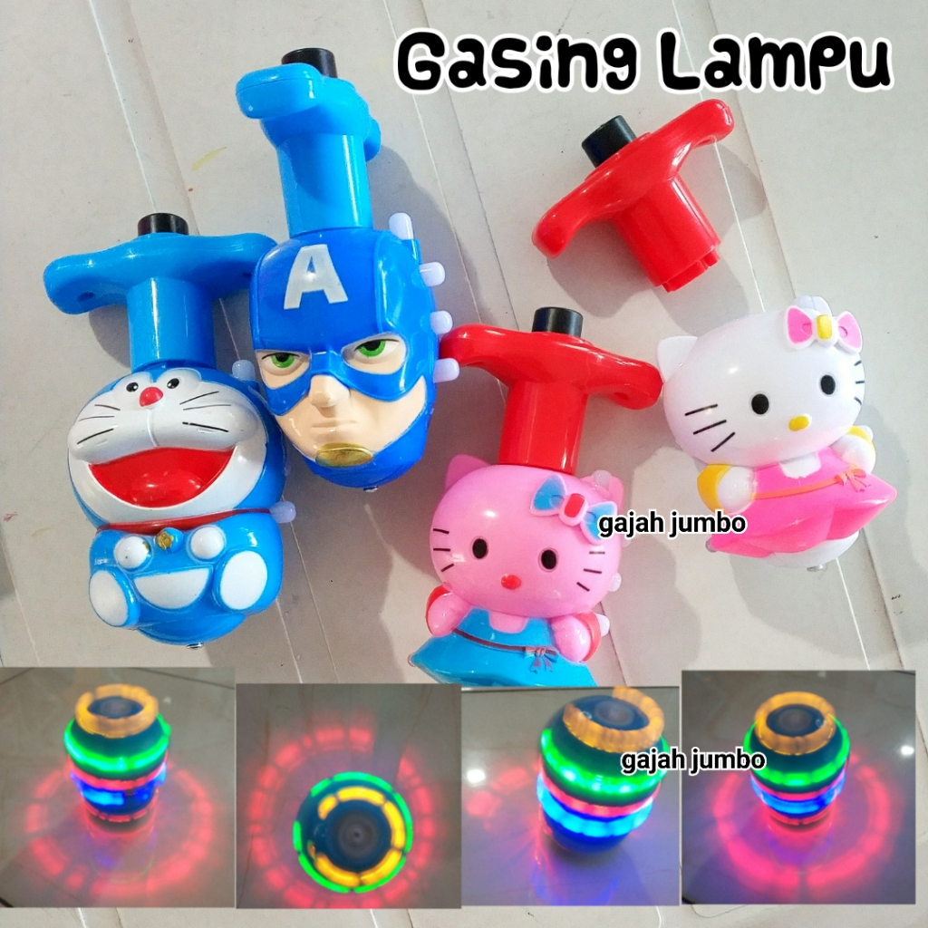 Jual Mainan Anak Gasing Rainbow Lampu Gangsing Pelangi Flashing Gyro ...