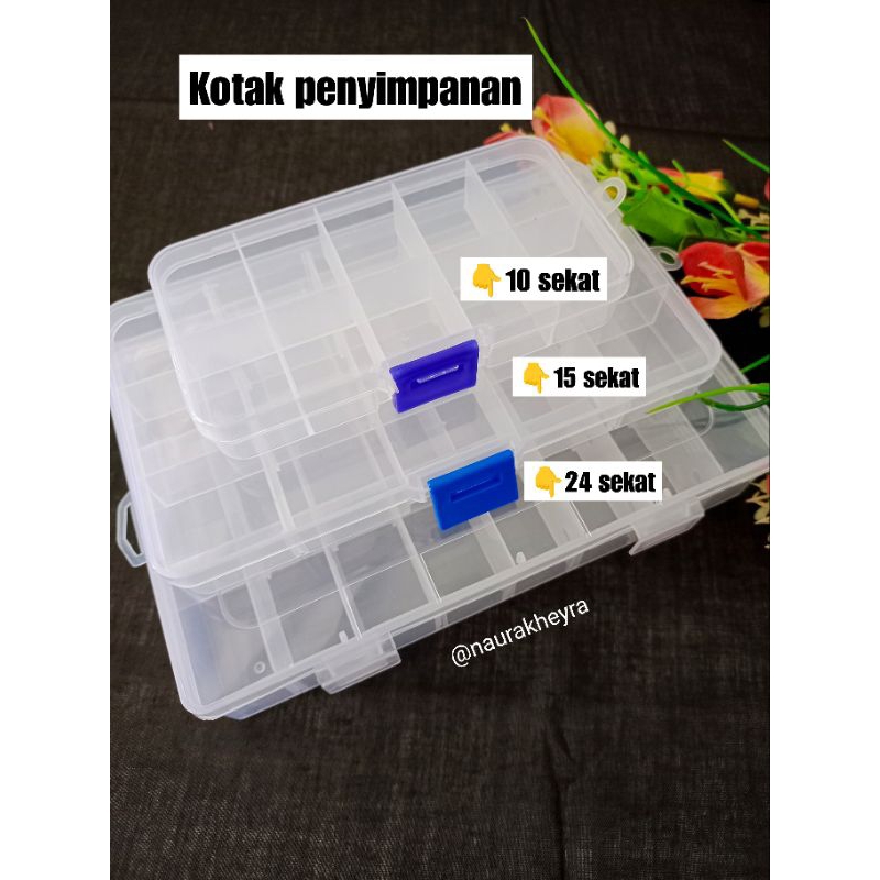 Jual Kotak penyimpanan / box 10 sekat / 15 sekat / 24 sekat | Shopee ...