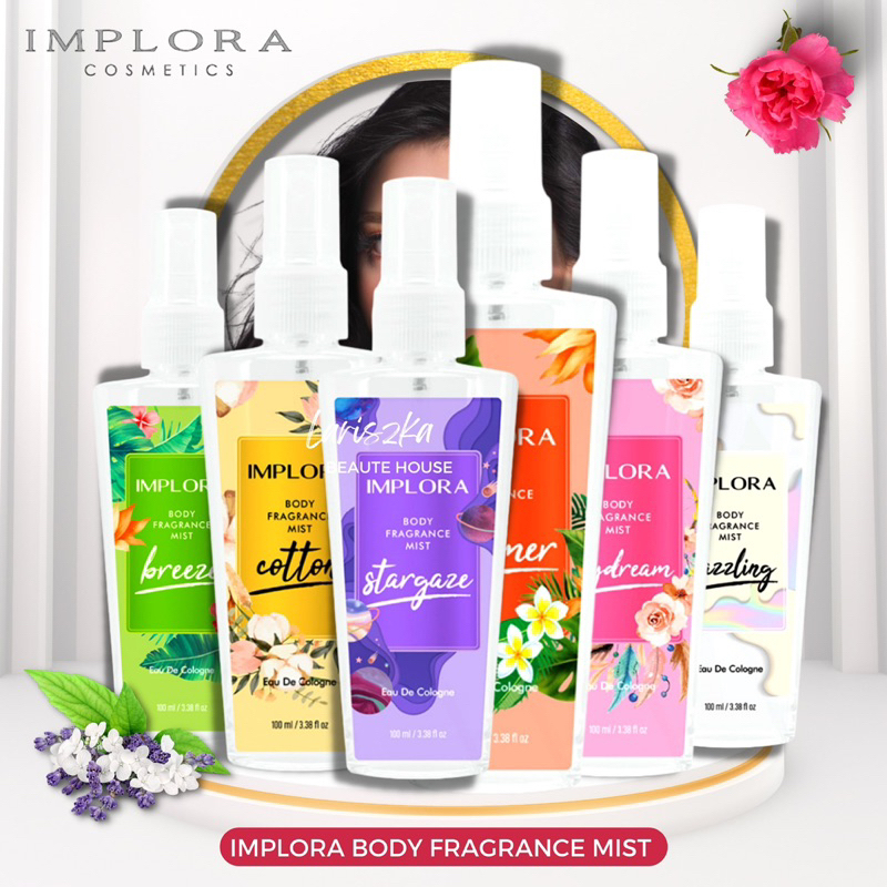Jual [BPOM] IMPLORA Body Fragrance Mist | Body Mist | Parfum Wanita ...