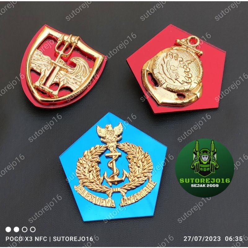 Jual emblem tni al kri layar marinir armada latar mika akrilik miror ...