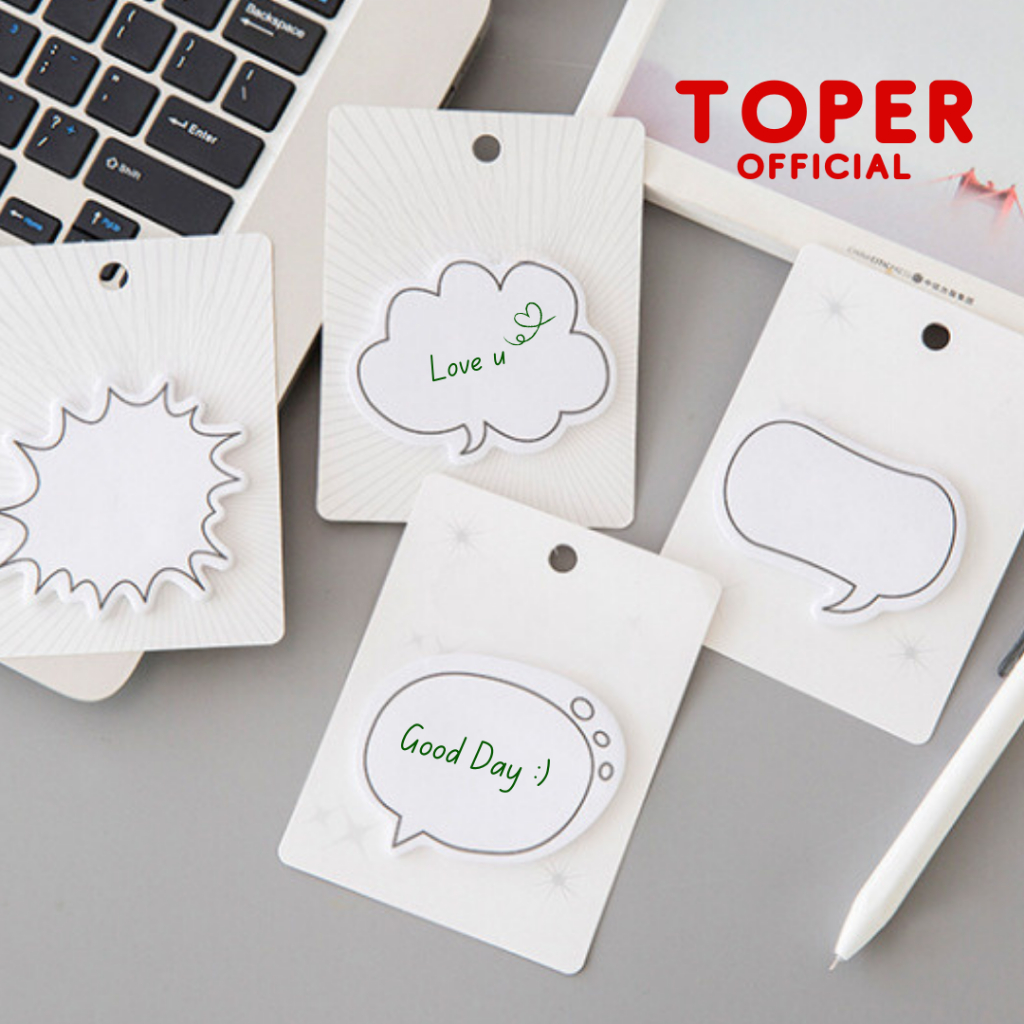 Jual TOPER Stick Note Lucu Dialog Komik Sticky Notes Putih Karakter ...