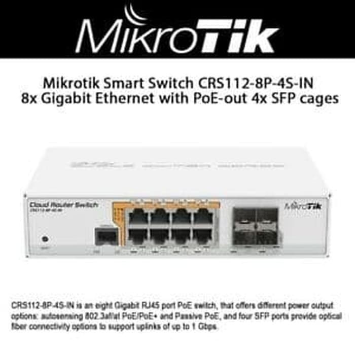 Jual Mikrotik CRS112-8P-4S-IN 8 Gigabit POE + 4 SFP Cloud Router Switch ...
