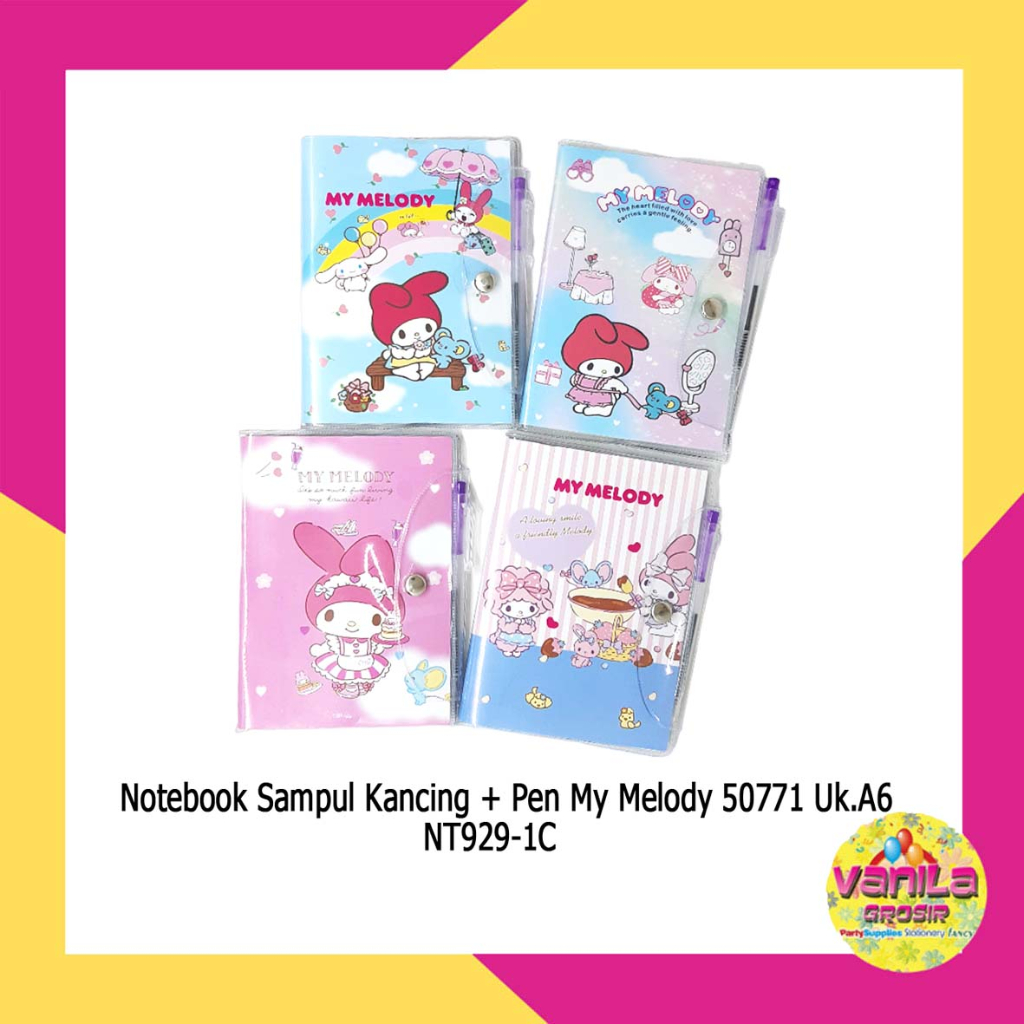 Jual (1pcs) Notes Sampul Kancing + Pen Melody, Diary fancy, notebook ...