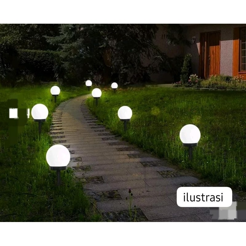 Jual lampu taman globe bulat susu outdoor lamp 20 cm 8 in | Shopee ...