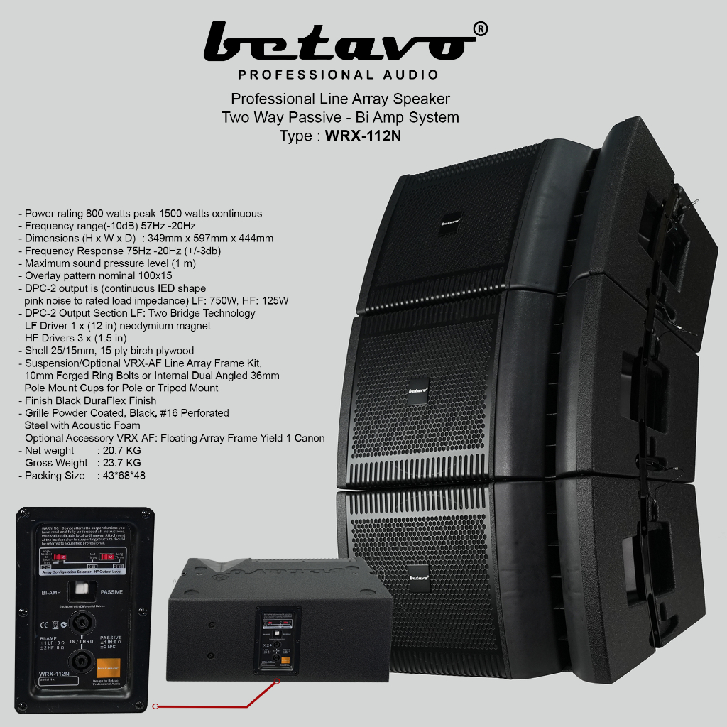 Jual Professional Line Array Speaker Two Way Passive-Bi Amp Betavo WRX ...