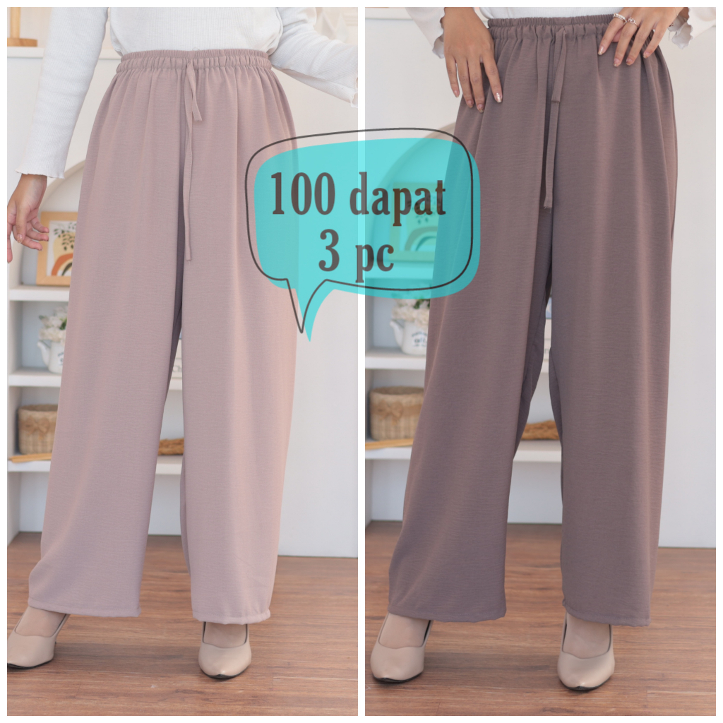 Jual Daily kulot Highwaish crinkle | kulot tali serut crinkle airflow ...