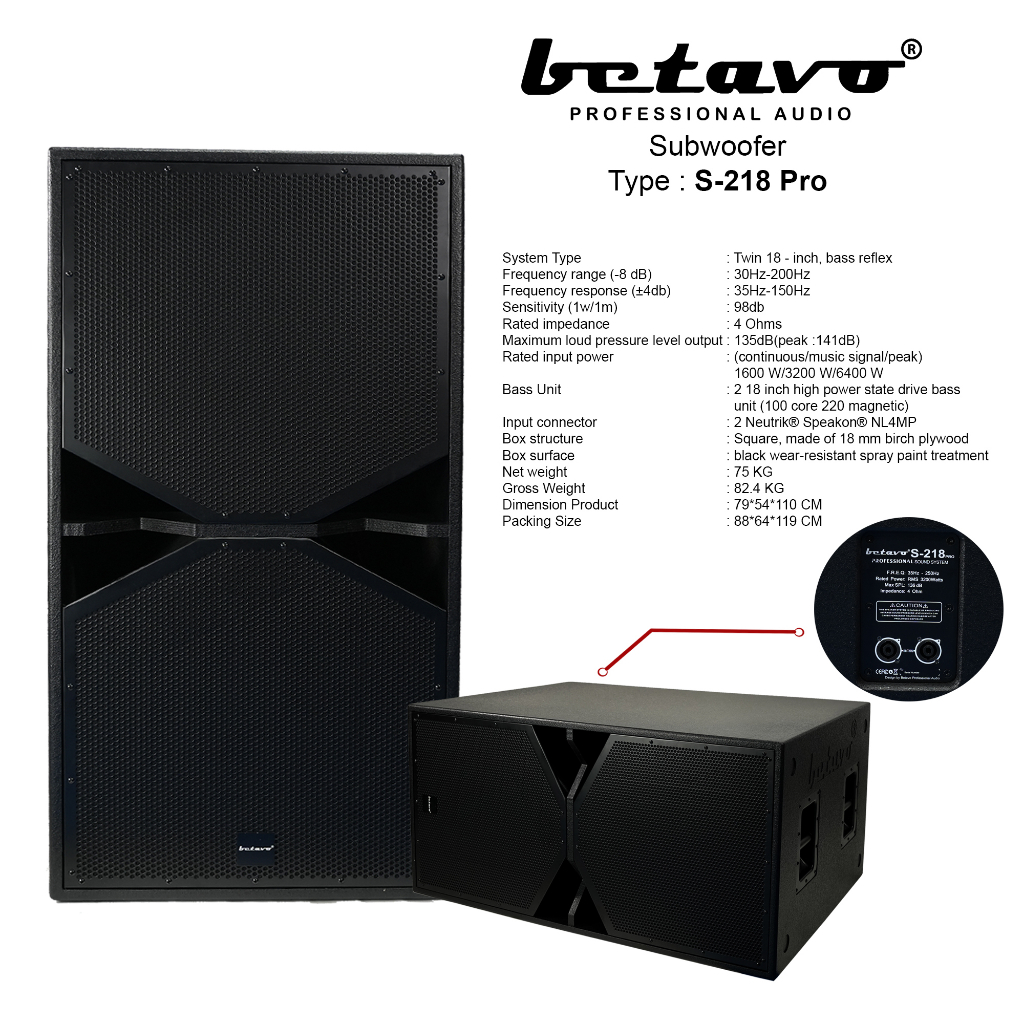 Jual Subwoofer Betavo S-218 PRO | Shopee Indonesia