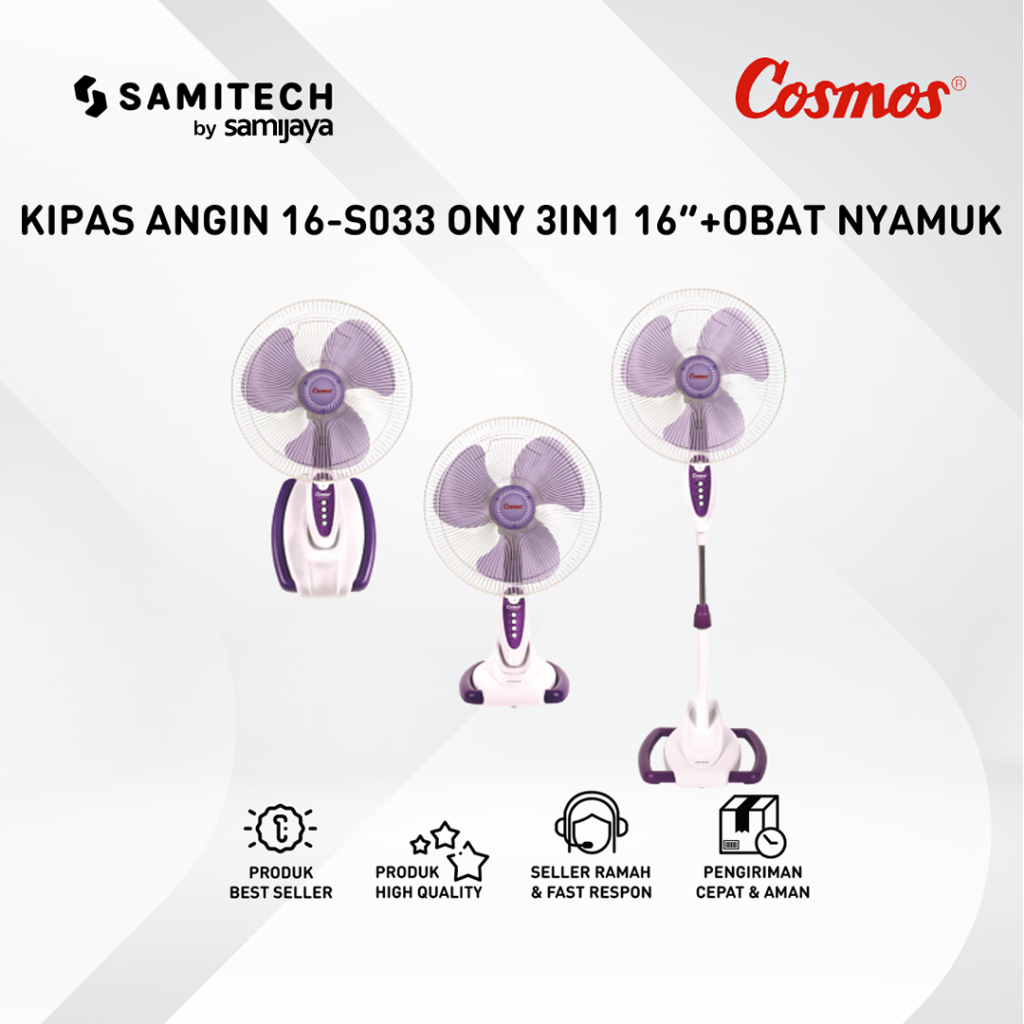 Jual KIPAS ANGIN 3IN1 WALL DESK STAND FAN COSMOS 16S033 ONY (Dengan ...