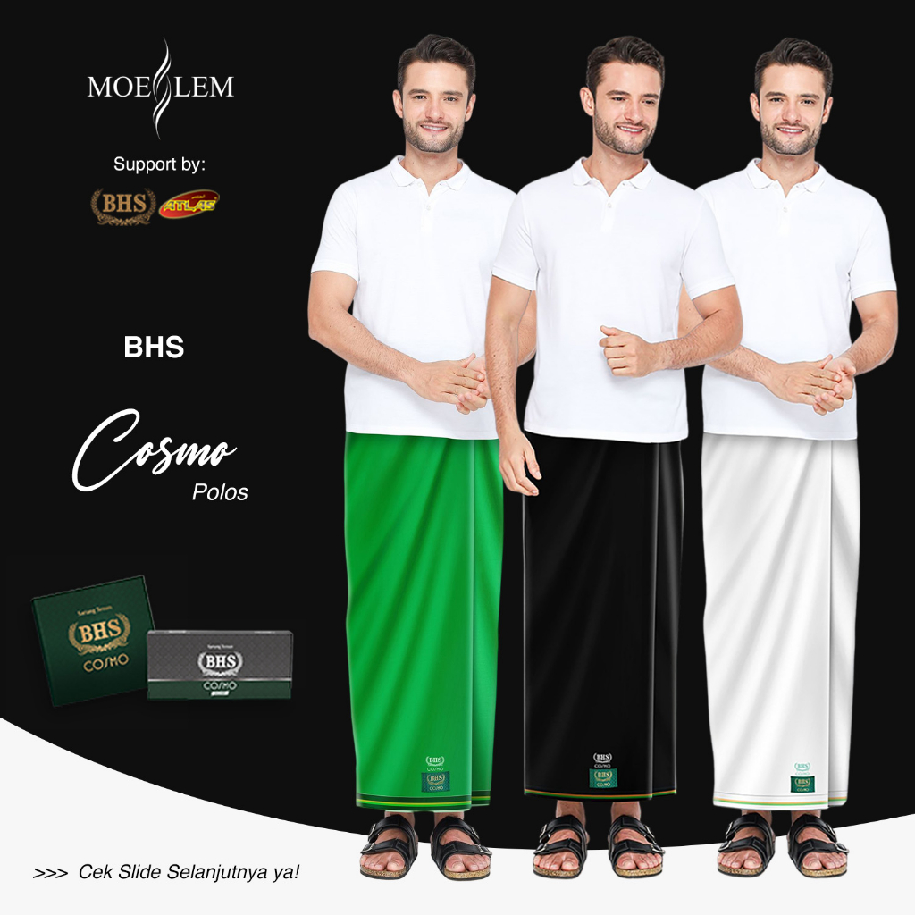 Jual Sarung Polos BHS Cosmo Gold Warna Hitam Putih | Shopee Indonesia