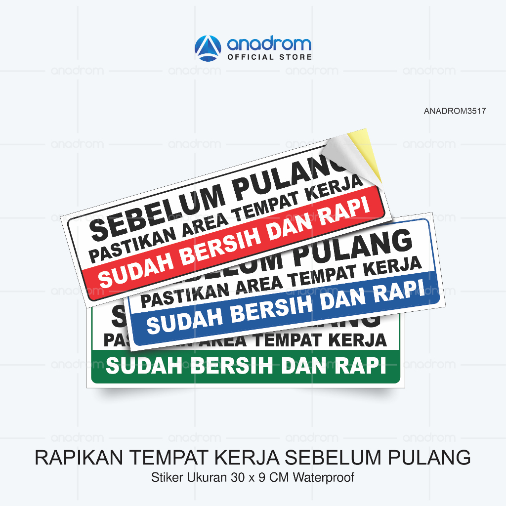 Jual Sticker Rapikan Tempat Kerja Sebelum Pulang | Size 30x9 Cm ...