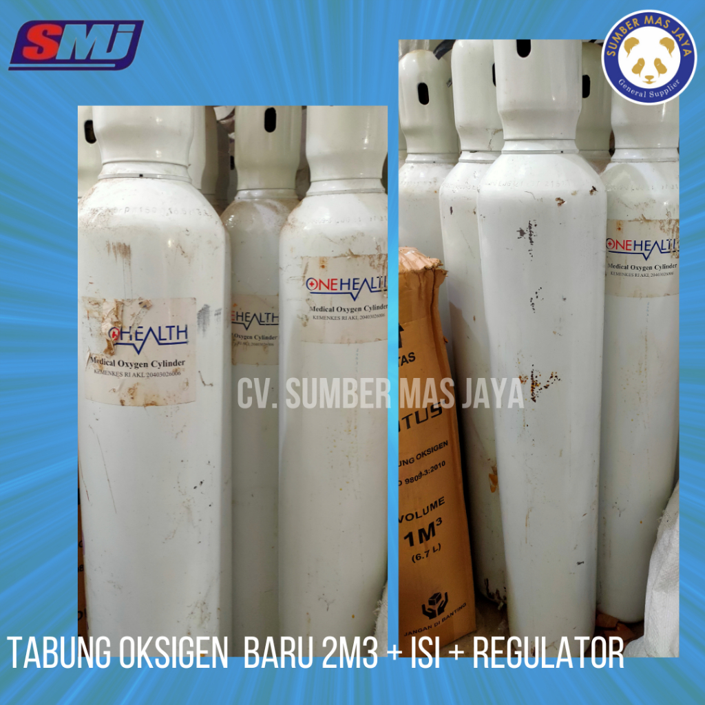 Jual Tabung Baru isi Oksigen 2M3 + Regulator + Troli | Shopee Indonesia