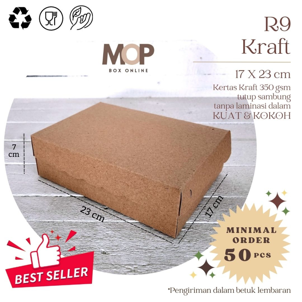 Jual Kotak Nasi R9 KRAFT Kotak Nasi NX 23x17 Box Kraf Coklat Nasi Murah ...